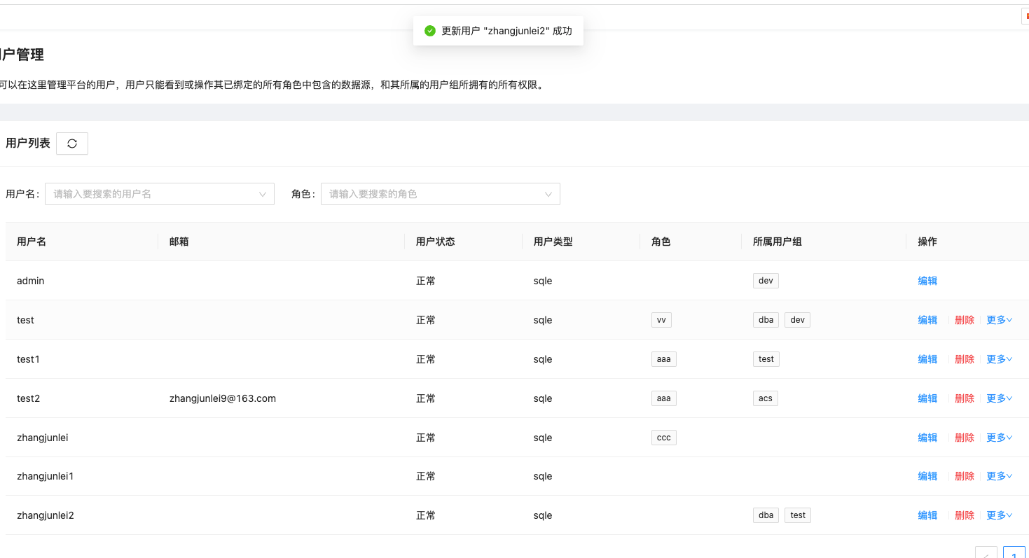 编辑一个用户然后进行绑定用户组之后，该用户不显示绑定的用户组信息 · Issue 327 · Actiontech Sqle · Github