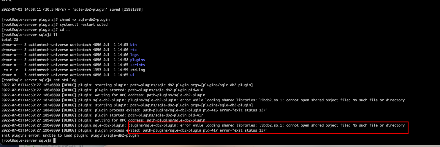 db2的plugin使用时，排错日志需要优化 · Issue #500 · actiontech/sqle · GitHub
