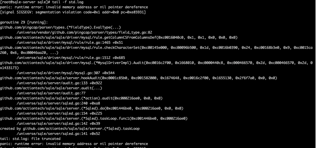 审核规则“必须使用指定数据库字符集”导致panic · Issue #758 · actiontech/sqle · GitHub