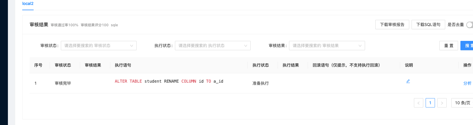 建议规则中增加禁止使用rename、change 这种命令，不允许修改列名，表名 · Issue #850 · actiontech/sqle ...