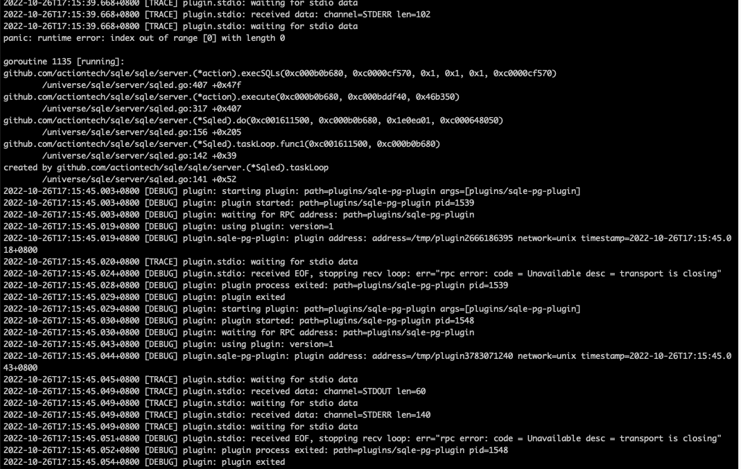 社区版pg插件往不存在的表插入数据导致程序panic · Issue #928 · actiontech/sqle · GitHub