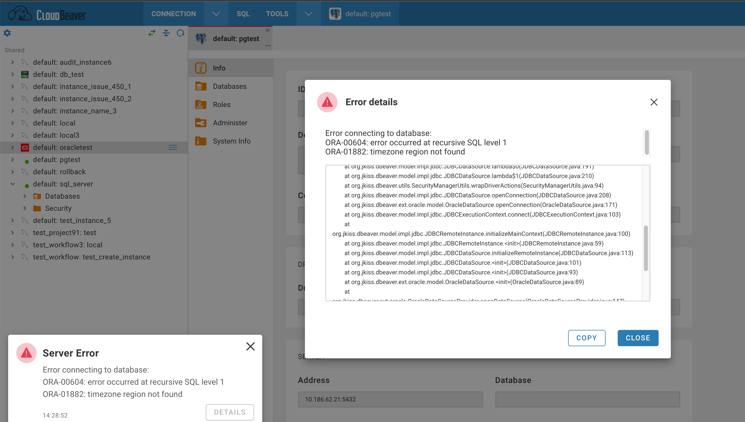在sql工作台上打开oracle数据源失败 · Issue #1407 · actiontech/sqle · GitHub