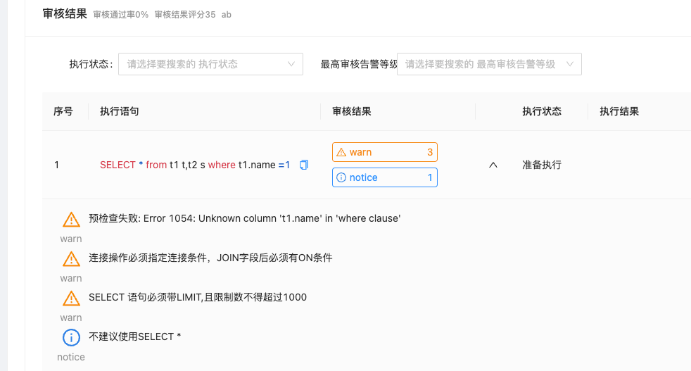 Mysql规则“禁止where条件中使用与过滤字段不一致的数据类型” 在部分场景下无法触发 · Issue 1878 