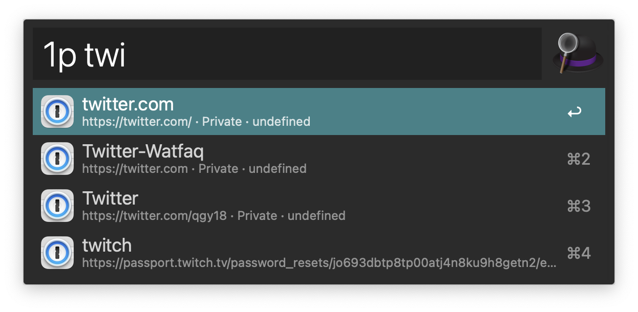 Undefined Field In Title · Issue 13 · Alfredapp1password Workflow · Github