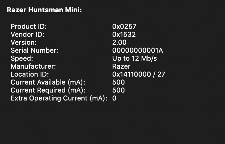 Support for the Razer Huntsman Mini · Issue #1310 · openrazer/openrazer · GitHub