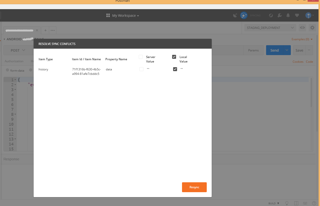 Repeated Sync Conflict · Issue 4443 · Postmanlabs Postman App Support
