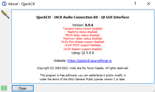 Windows version of qjackctl doesn't have client metadata · Issue #783 · jackaudio/jack2 · GitHub