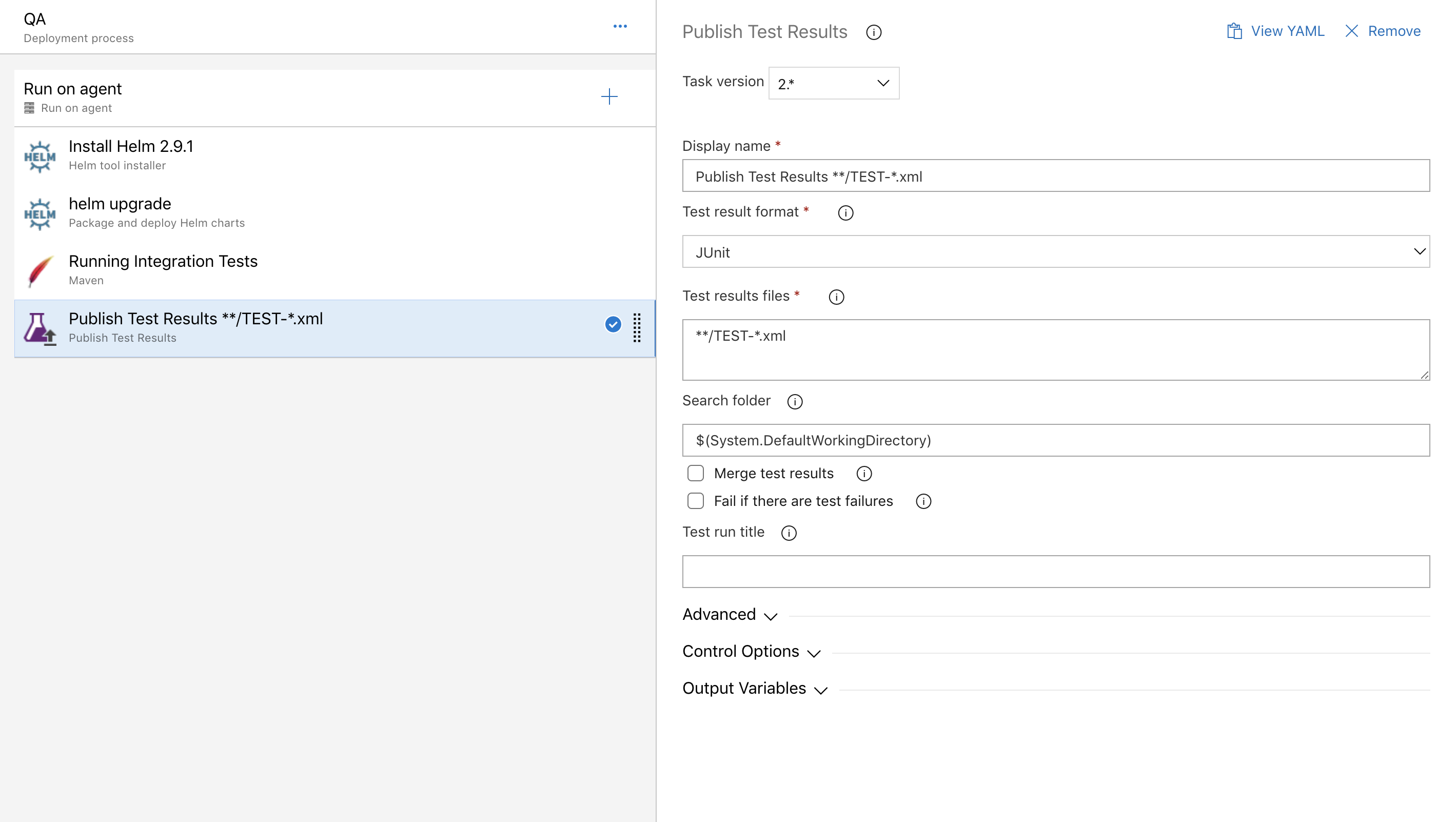 Failed to publish junit test results during release when build pipeline ...