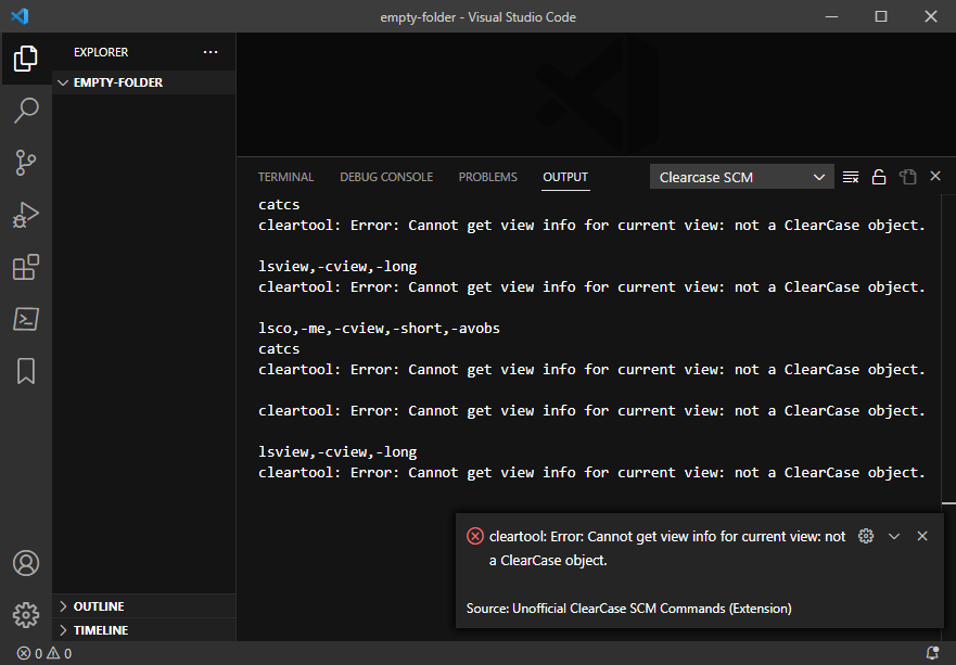 Annoyance: Error notifications for none-ClearCase files · Issue #106 · OpenNingia/vscode ...