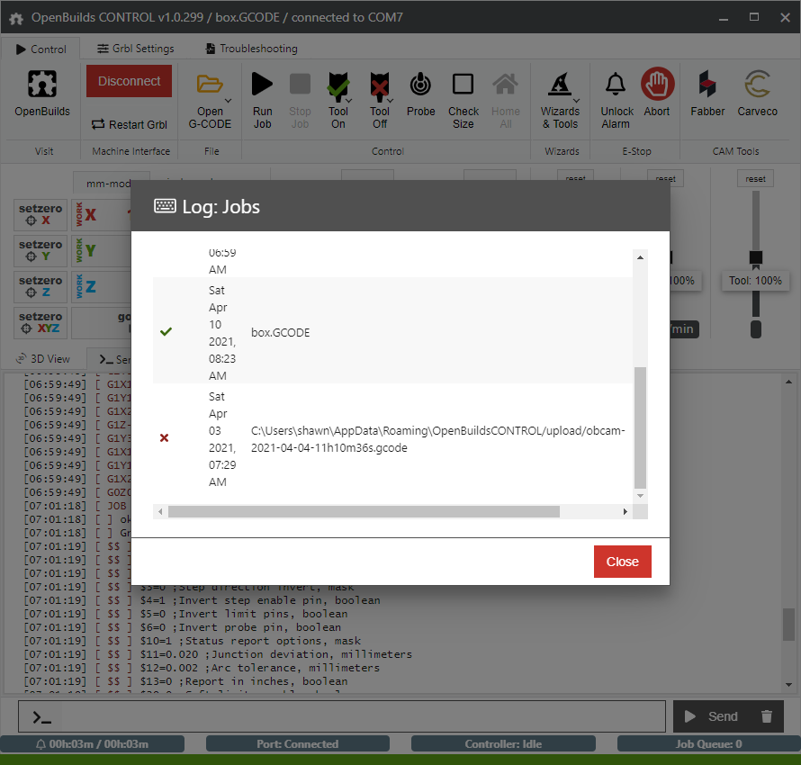 Job complete time and filename bugs · Issue #210 · OpenBuilds/OpenBuilds-CONTROL · GitHub