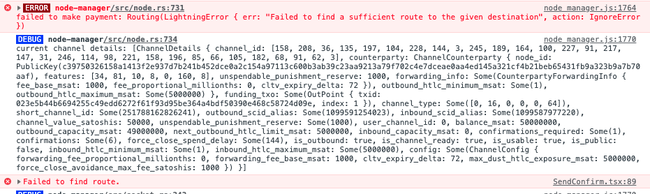 Failing m2m send: "failed to find route" · Issue #296 · MutinyWallet/mutiny-node · GitHub