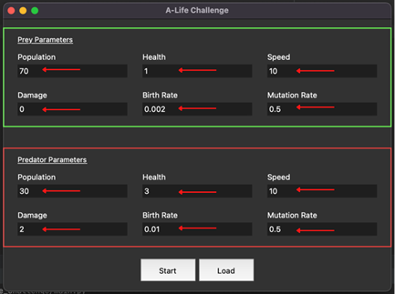 GitHub - ChrisFelt/A-Life_Challenge: A-Life Challenge: an artificial life simulator
