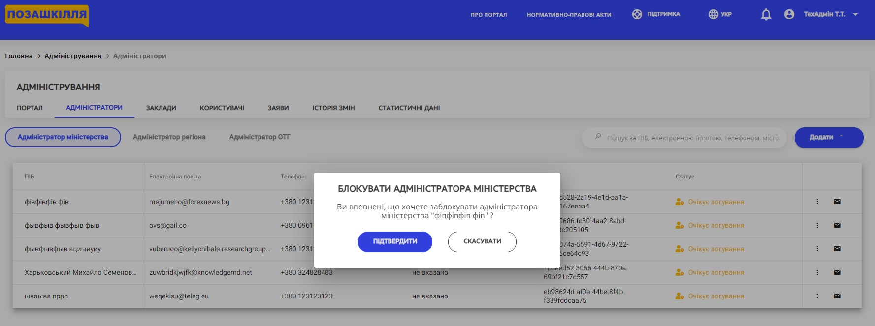Tech-admin blocks/unblocks a ministry admin · Issue #868 · ita-social-projects/OoS-Backend · GitHub