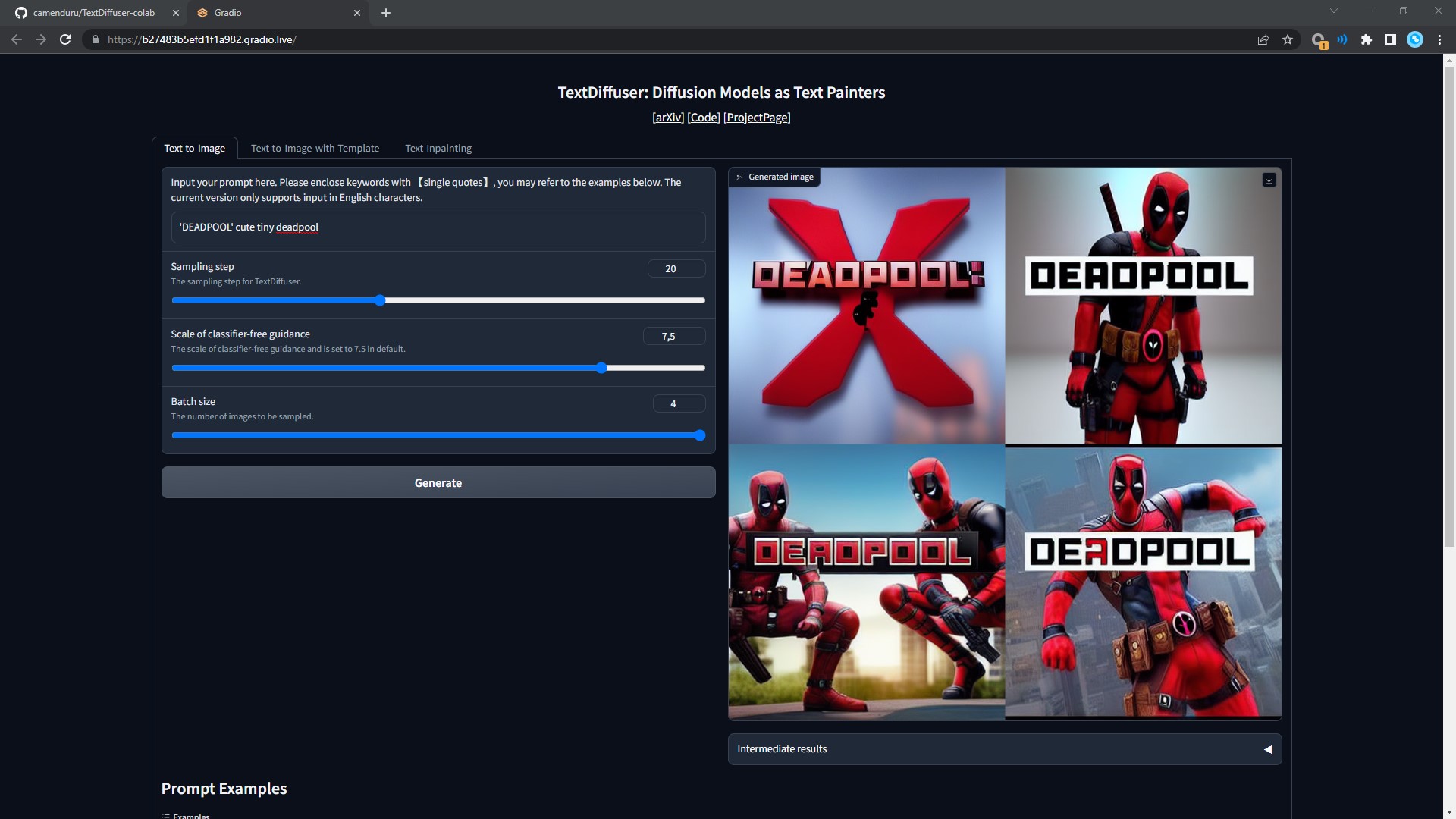 GitHub - camenduru/TextDiffuser-colab