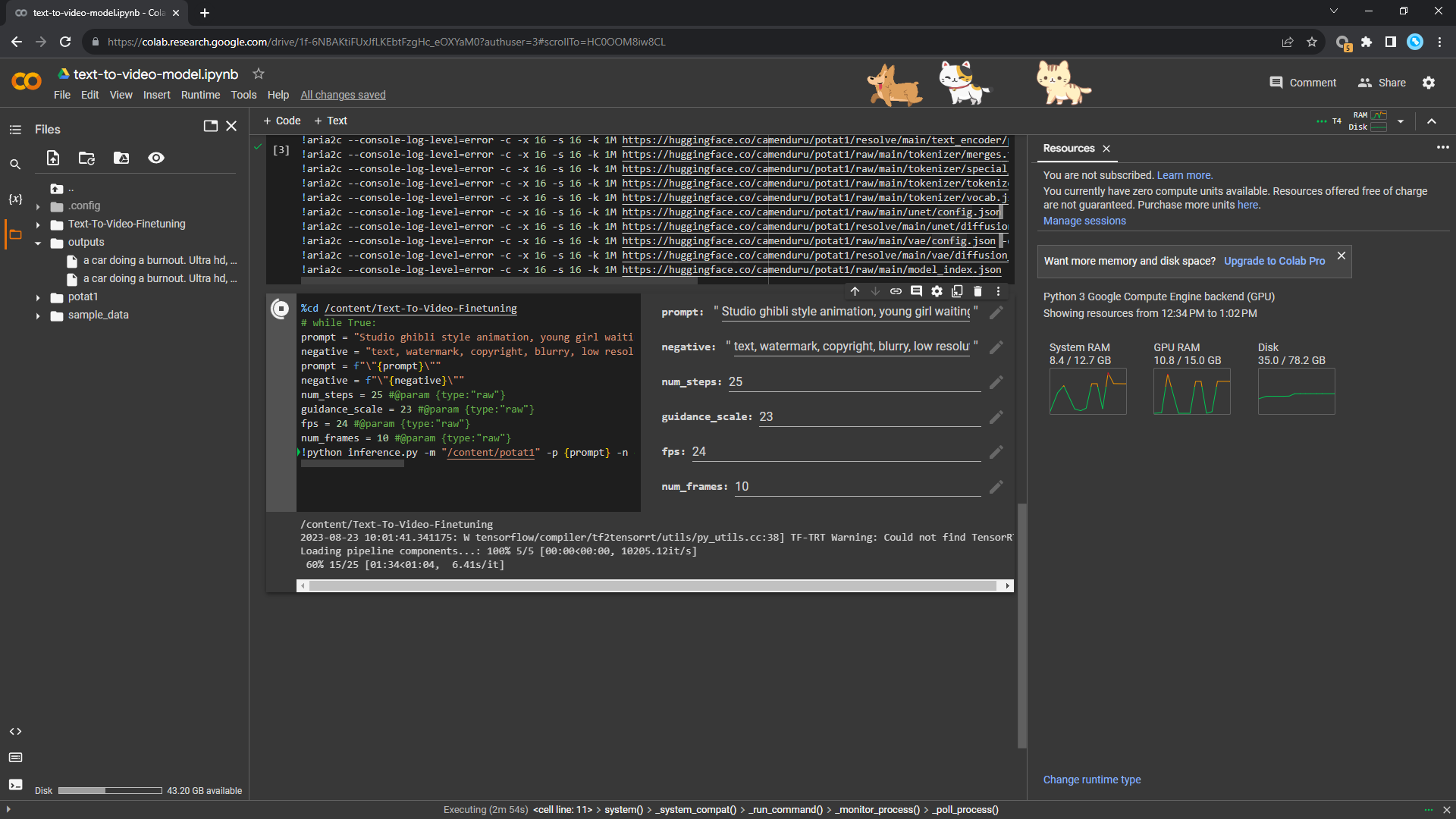 GitHub - camenduru/text-to-video-model