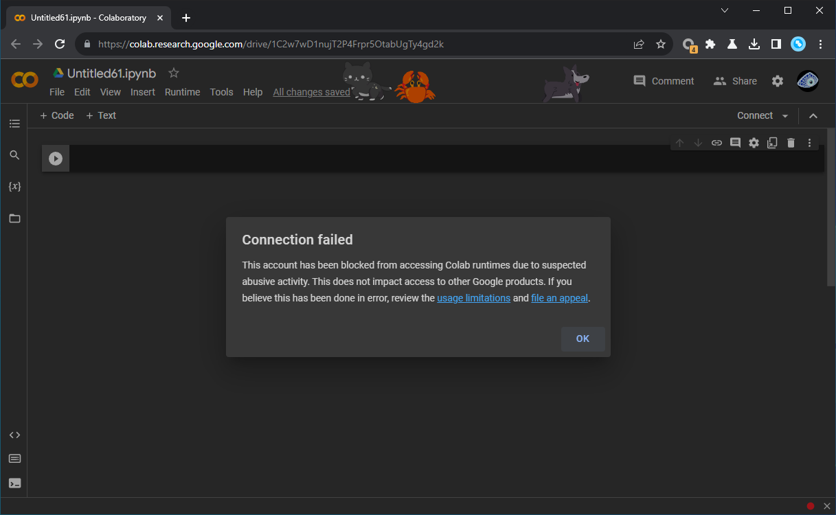 Thanks for the courage! · Issue #4014 · googlecolab/colabtools · GitHub