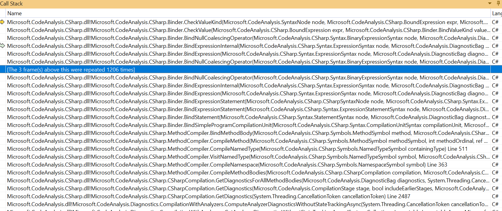 Stackoverflowexception When Evaluating Nullcoalescingoperator · Issue 52376 · Dotnetroslyn