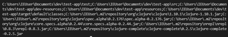 clojure-lsp.out shows "The filename, directory name, or volume label ...