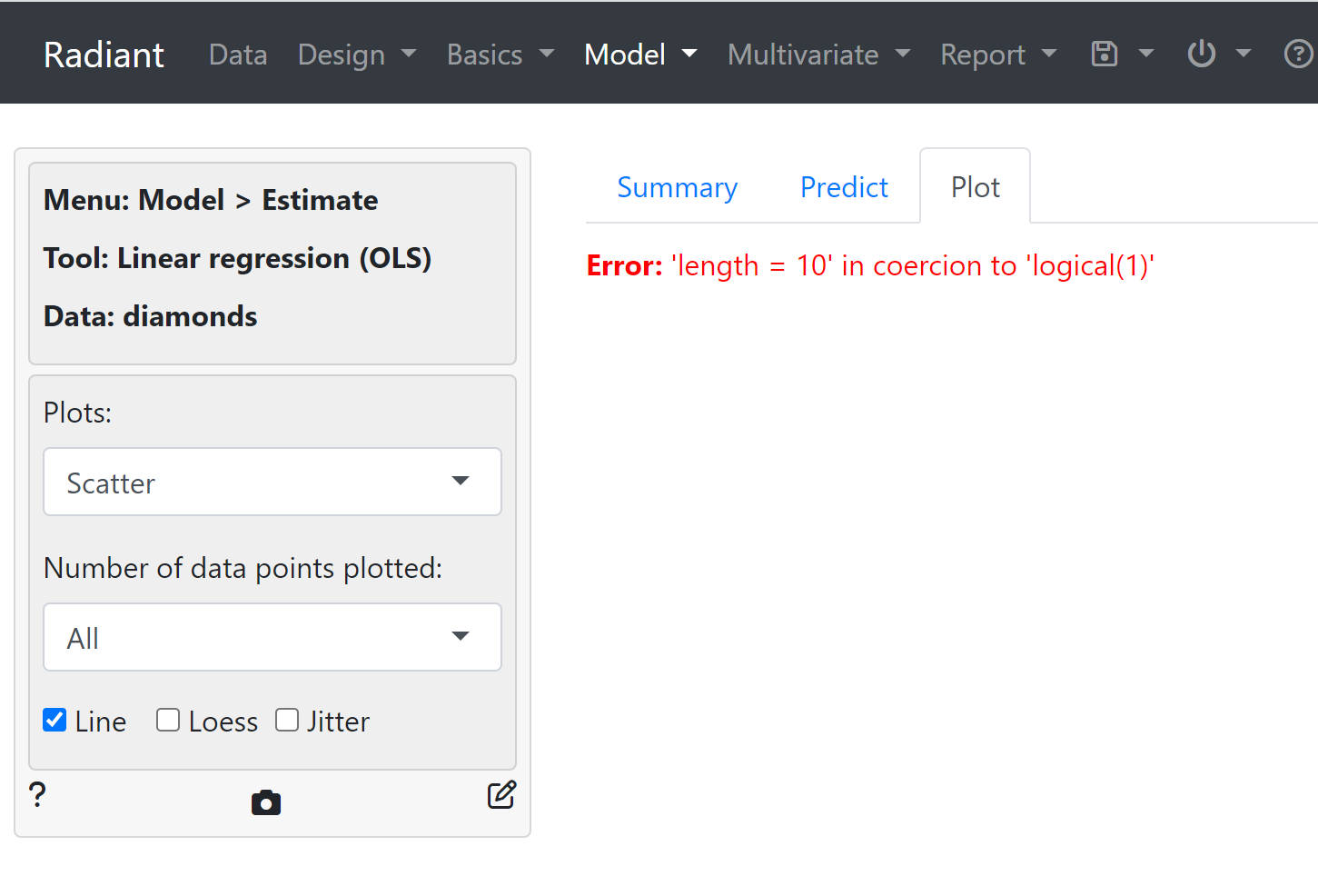 plot tab for linear regression · Issue #211 · radiant-rstats/radiant · GitHub