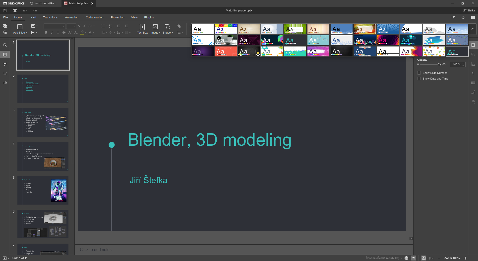 Presentation editor doesn't show themes upoaded on the server (Nextcloud + DocumentServer ...