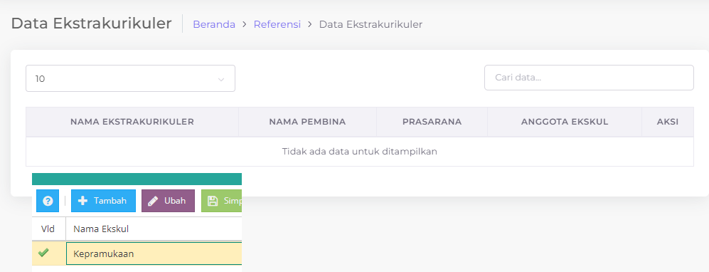 Data Ekstrakurikuler Tidak muncul · Issue #131 · eraporsmk/erapor6 · GitHub