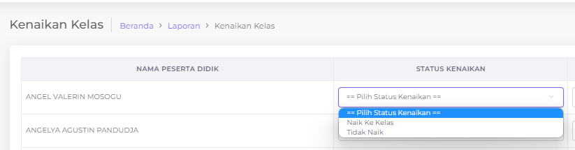 Menu kenaikan kelas XI pilihannya jadi lulus/tidak lulus setelah update · Issue #187 · eraporsmk ...