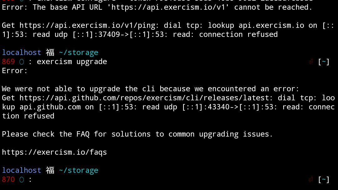 Can't add my token on termux and also can't upgrade · Issue #6375 · exercism/exercism · GitHub