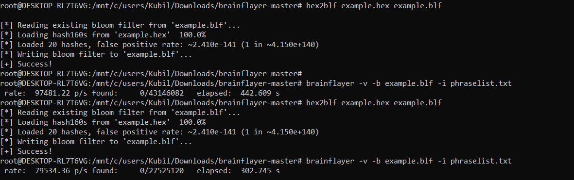 am i using it right · Issue #181 · ryancdotorg/brainflayer · GitHub