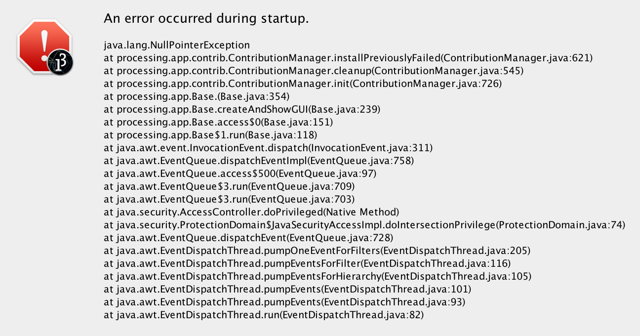 Error code on Startup · Issue #5916 · processing/processing · GitHub Error code on Startup · Issue #5916 · processing/processing · GitHub