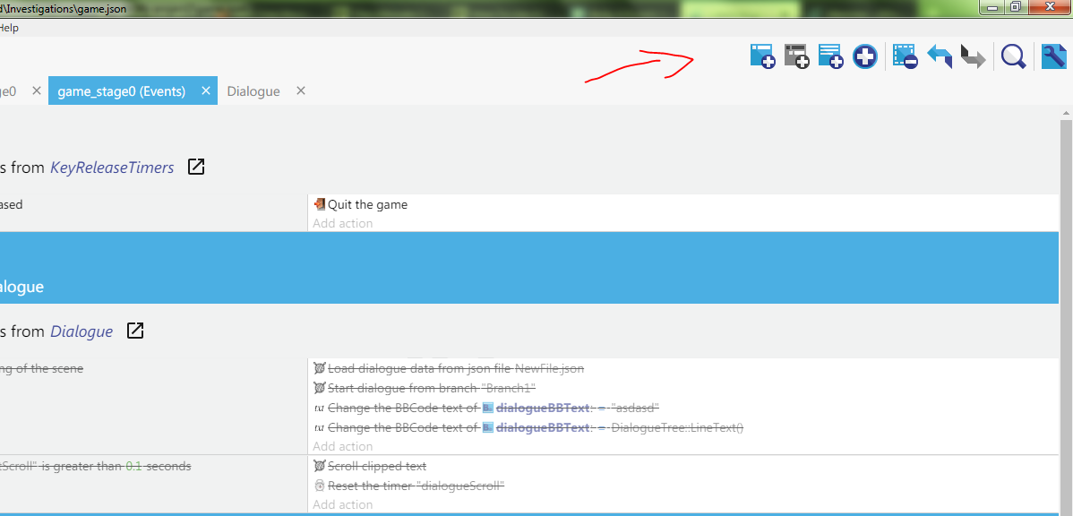 Top right icons not updating properly when opening Yarn file · Issue #1456 · 4ian/GDevelop · GitHub
