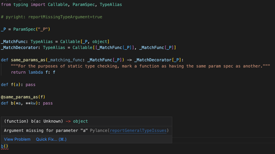 typing.ParamSpec ignored · Issue #5738 · microsoft/pyright · GitHub