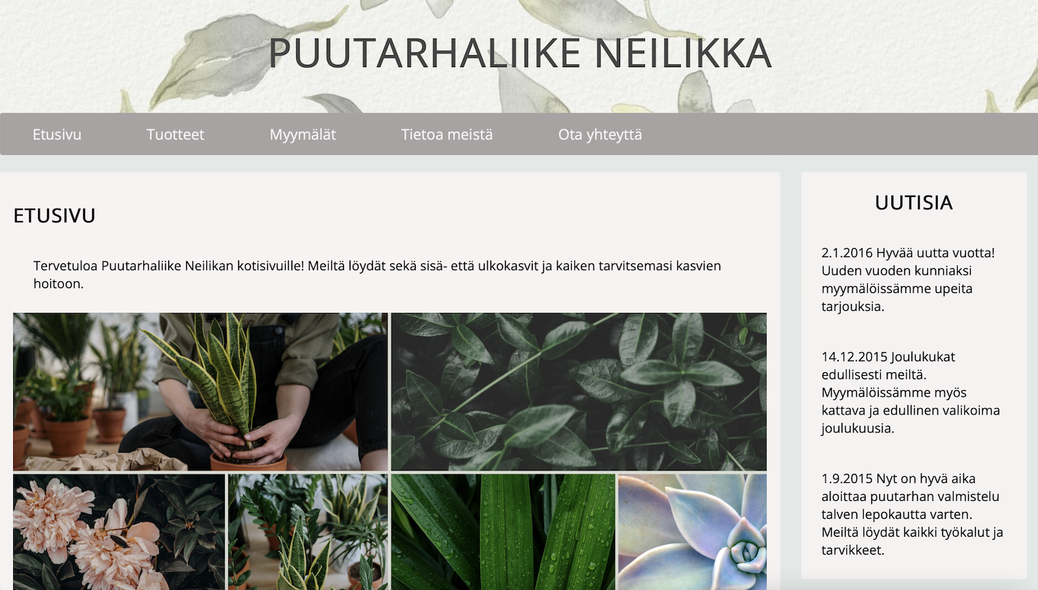 GitHub - annaolme/Puutarhaliike_Neilikka: Omnia project.