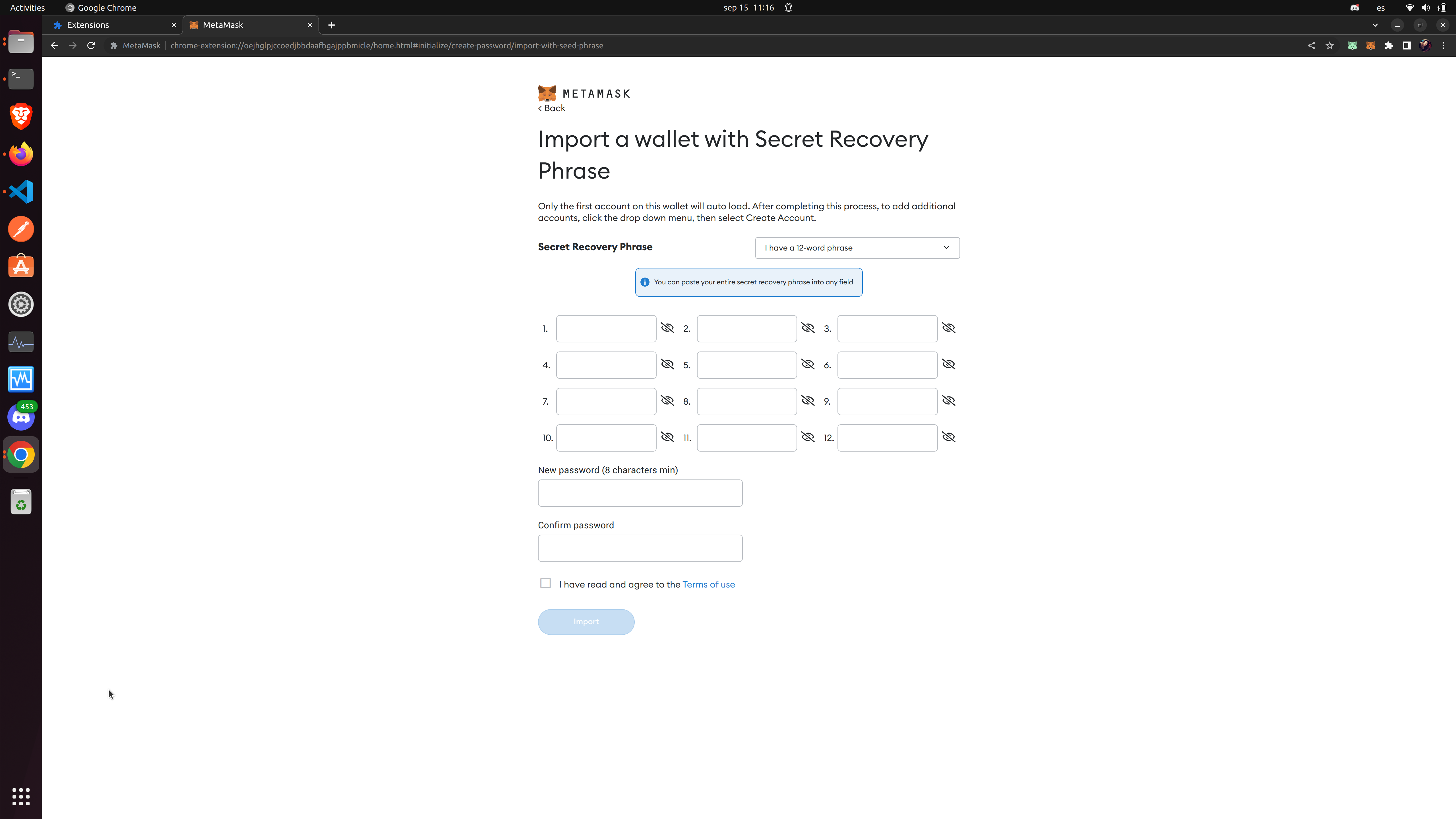 [Bug]: Import Wallet and Reset Wallet screens have different padding / margin. Need ...