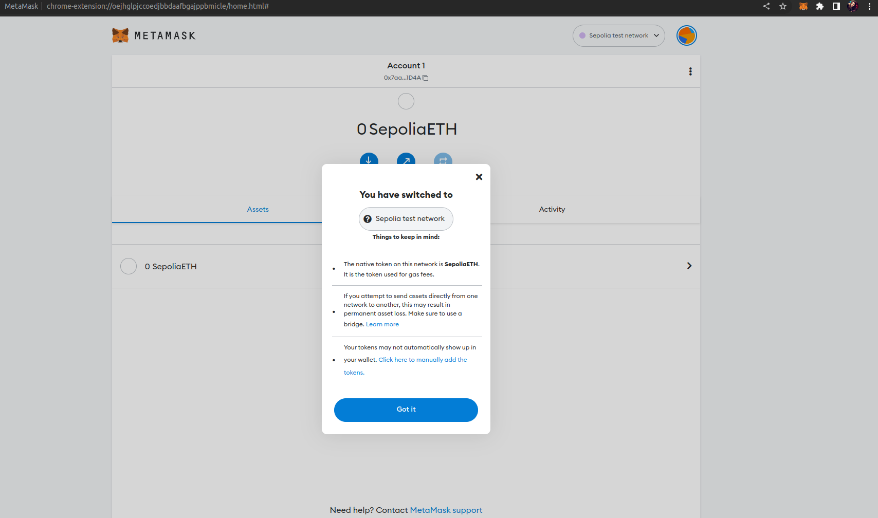 Ensure New Network Info popup doesn't show when switching to testnets ...