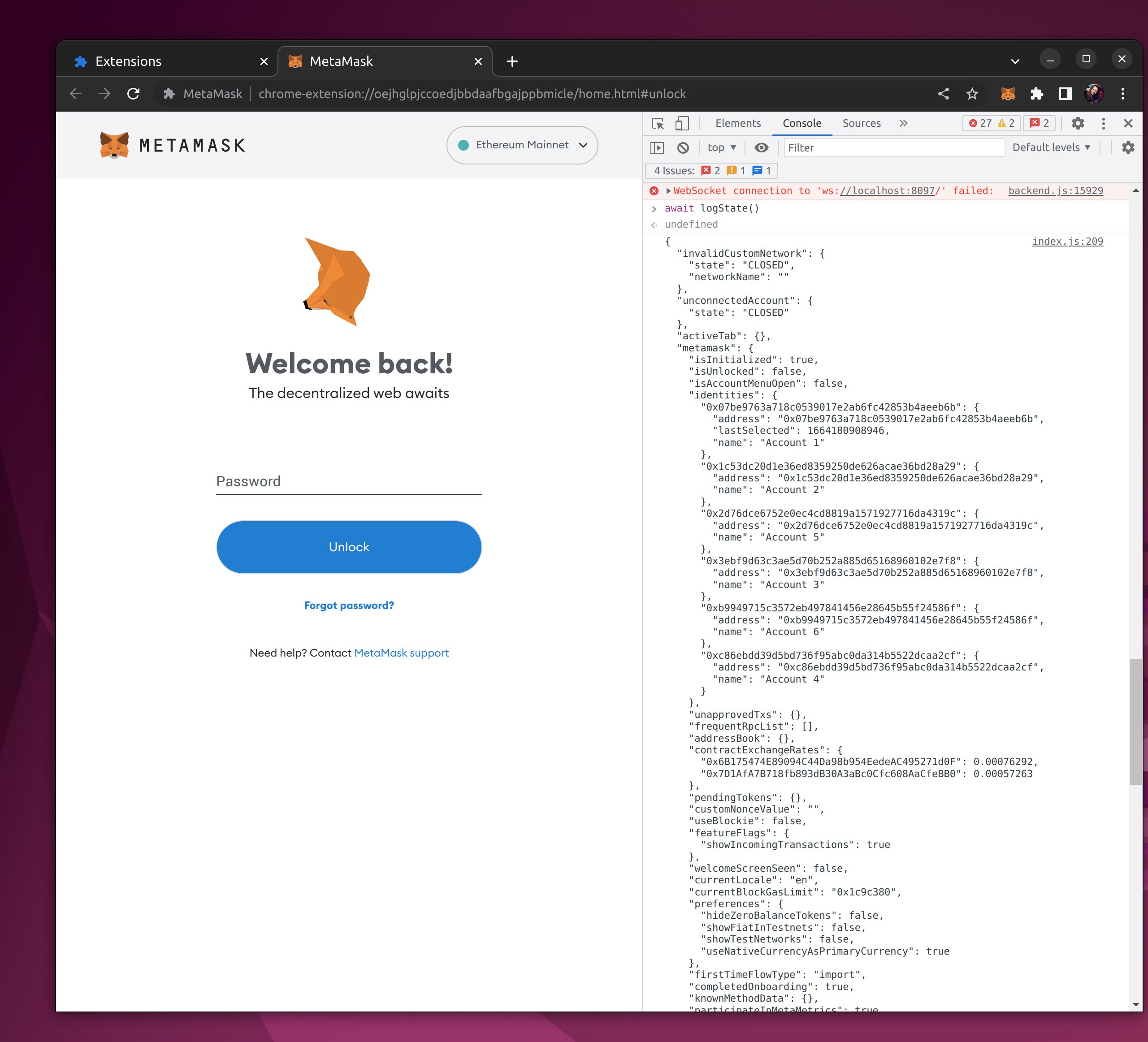 [Bug]: Access to MetaMask state while having it locked · Issue #15967 · MetaMask/metamask ...