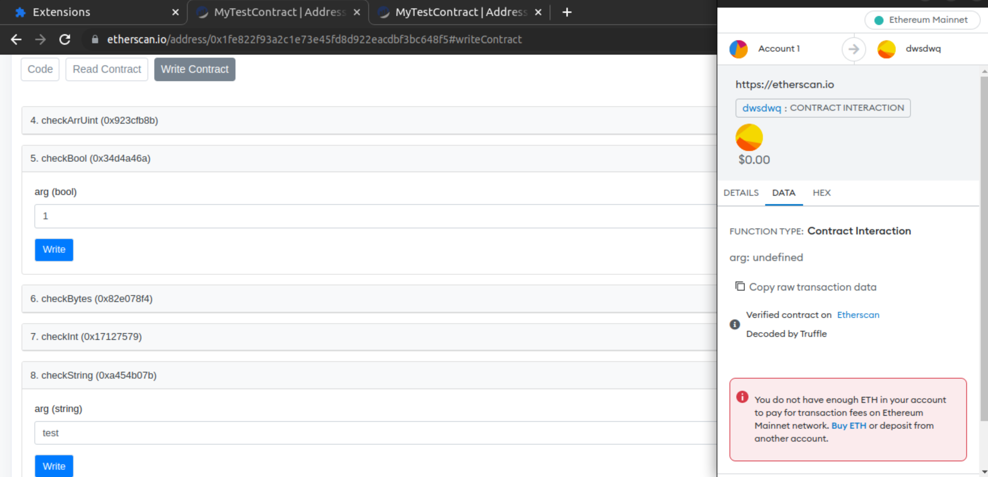 [Bug]: Interacting with Verified Contract returns `undefined`for Strings and Bools · Issue ...
