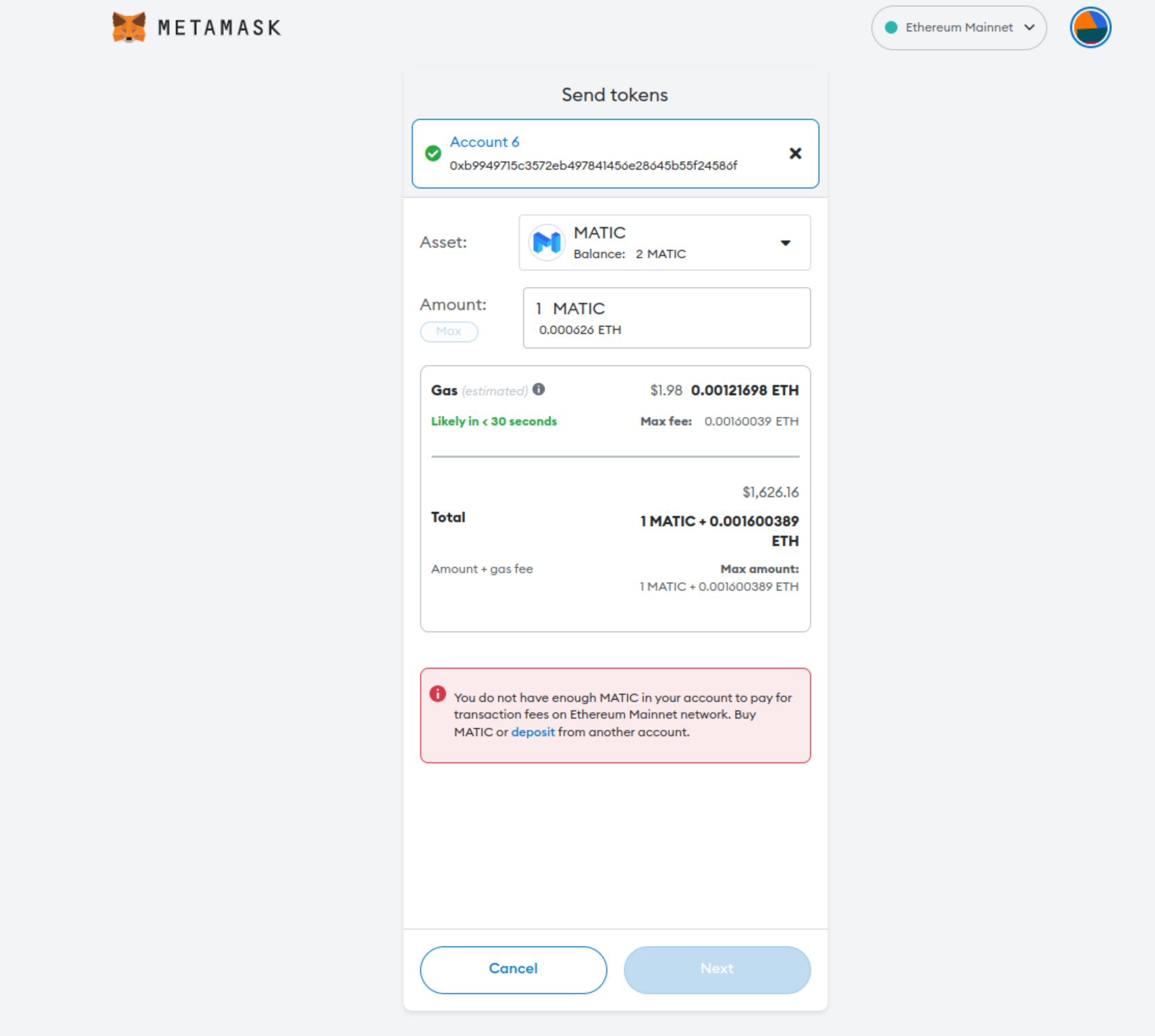 [Bug]: Insufficient balance Warning for paying fees points to the incorrect token · Issue #17371 ...