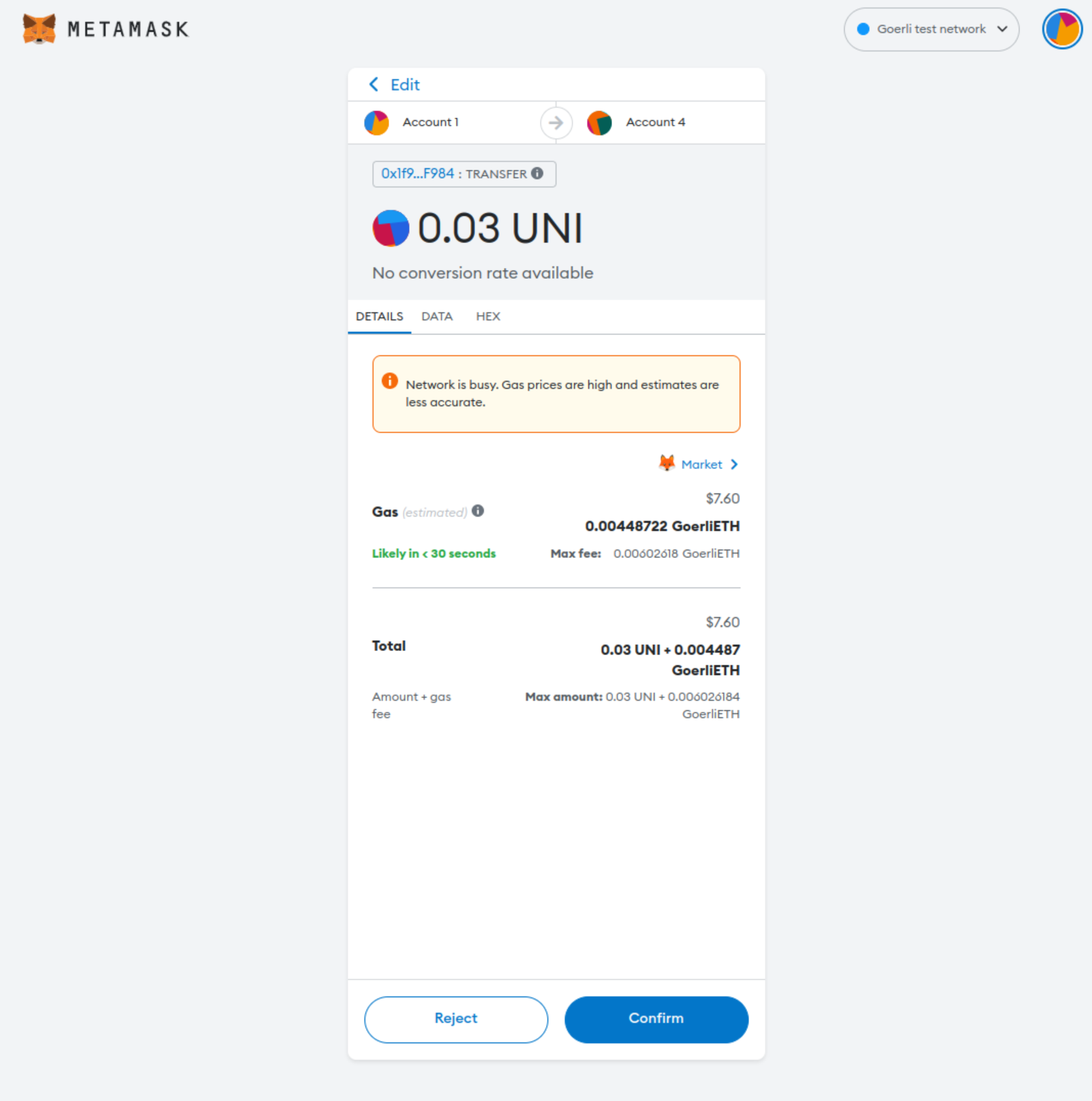 [Bug] `transfer` an ERC20 Token from inside MetaMask does not display the Token Contract Address ...
