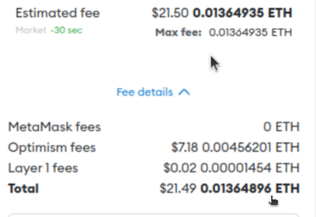 [Bug]: Layer 1 fees not displayed on tx's triggered from inside the wallet, in L2 networks ...