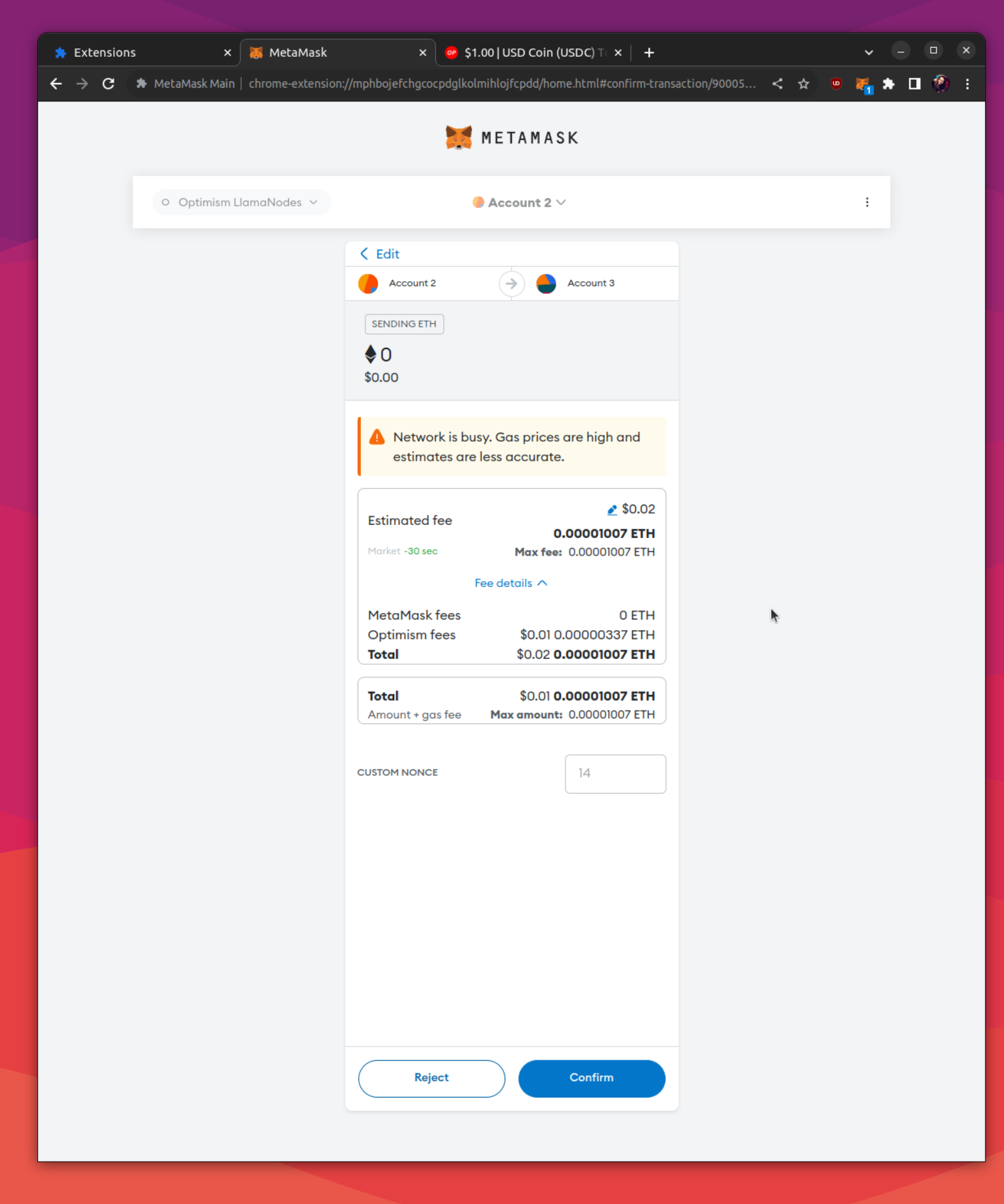 [Bug]: Layer 1 fees not displayed on tx's triggered from inside the wallet, in L2 networks ...