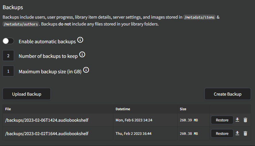[Bug]: Unable to restore backup after upgrading to 2.2.14 · Issue #1485 · advplyr/audiobookshelf ...