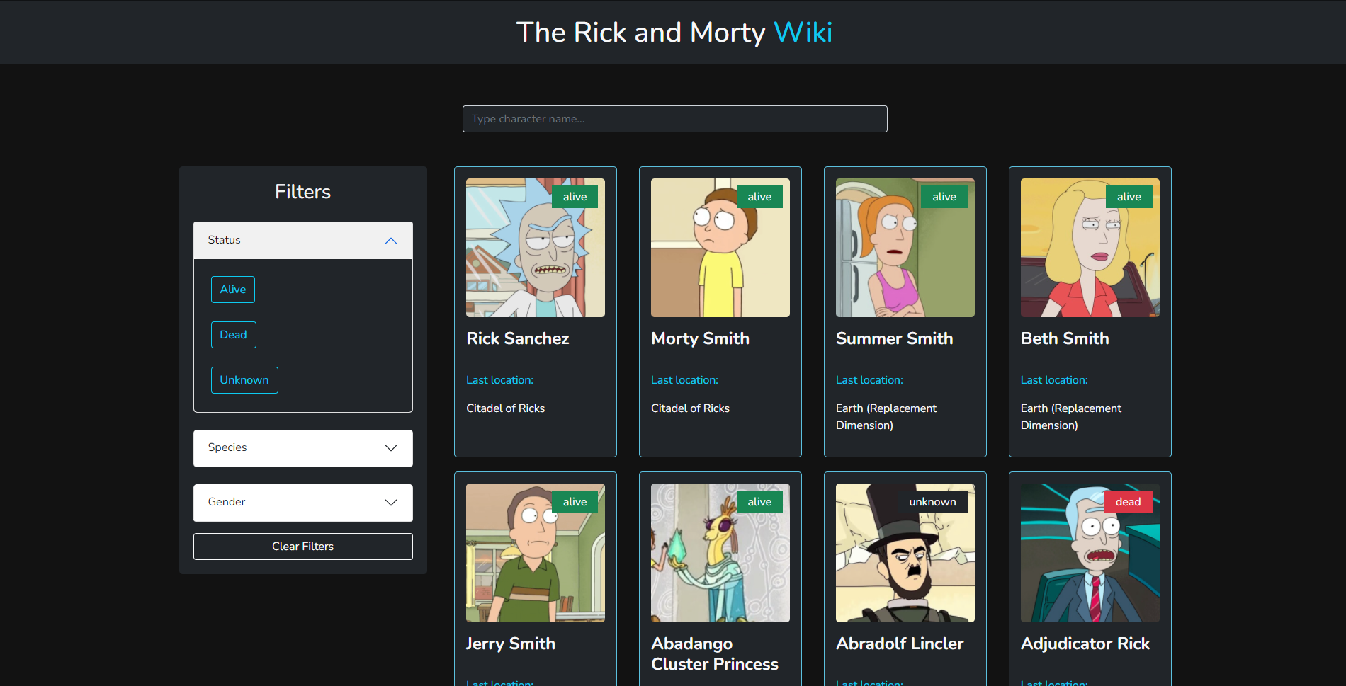 GitHub - MarceliBil/RickAndMorty-Wiki: Wiki of characters from the Rick and Morty series.