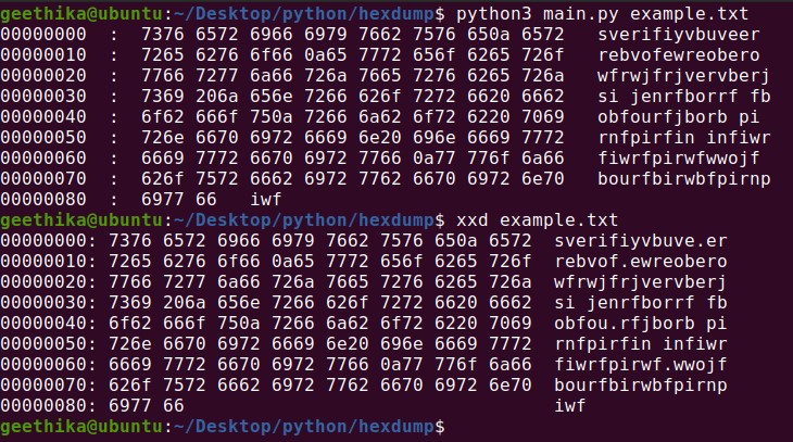 GitHub - G33thika/python-hex-dump: hex dump, same as xxd tool
