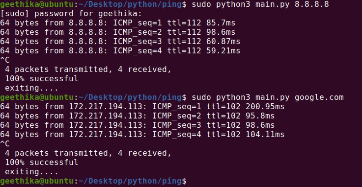 Github G33thikapython Ping Utility Python Custom Ping Utility 0461