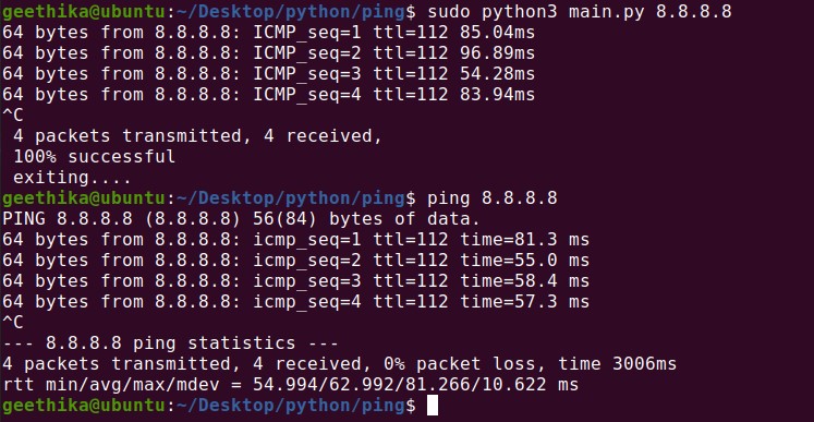Github G33thikapython Ping Utility Python Custom Ping Utility