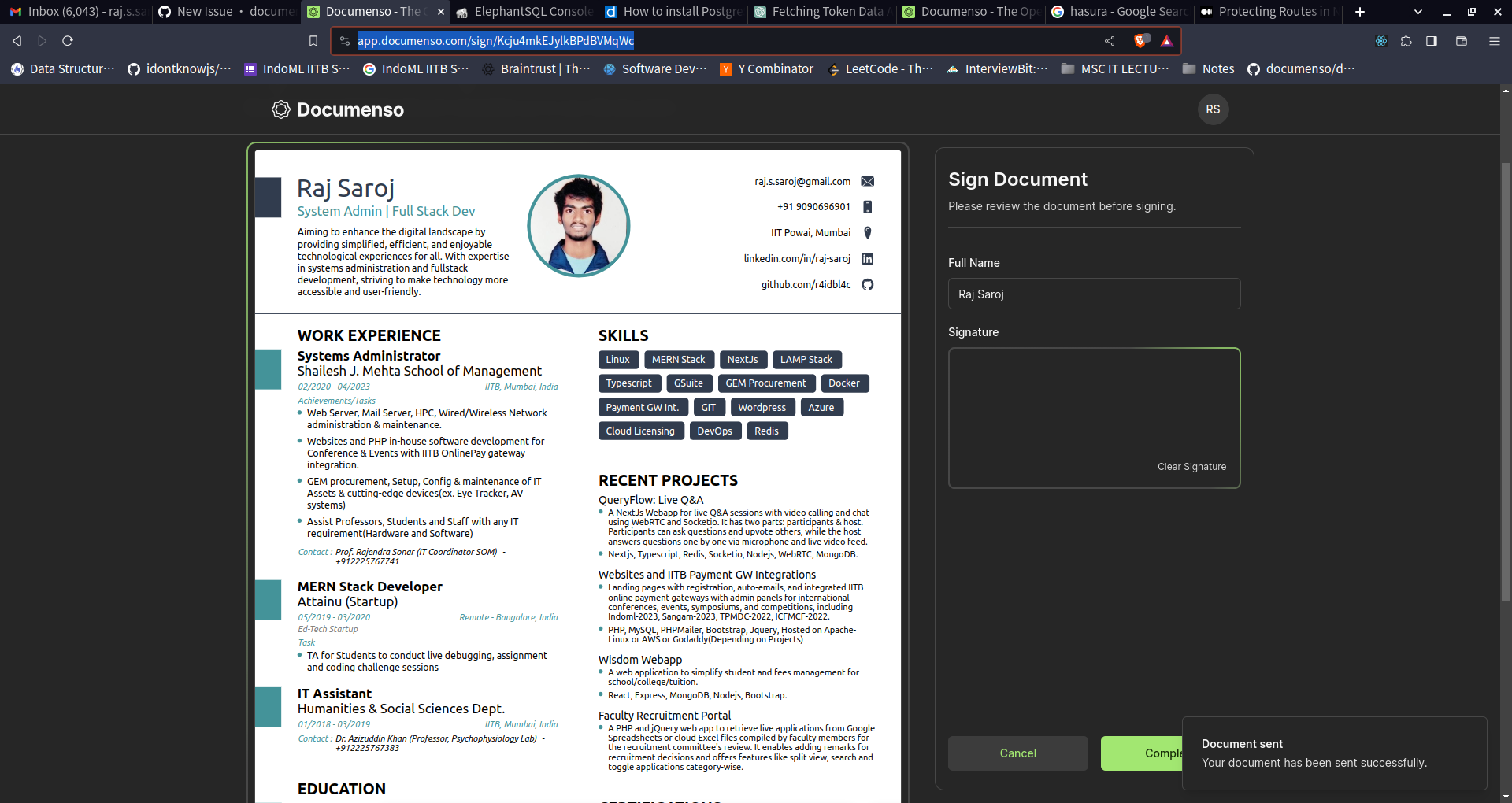 Unprotected Route : /sign/[token] · Issue #607 · documenso/documenso · GitHub