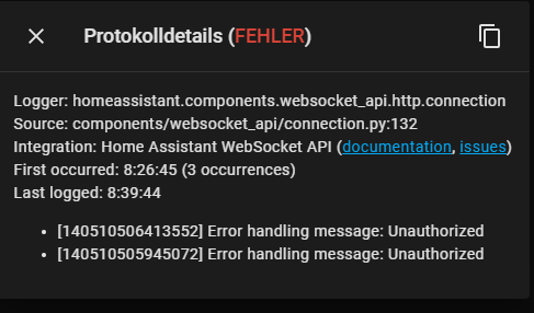 Error handling message: Unauthorized · Issue #51359 · home-assistant/core · GitHub