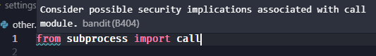 bandit linter doesn't seem to work inside vscode · Issue #3722 · microsoft/vscode-python · GitHub