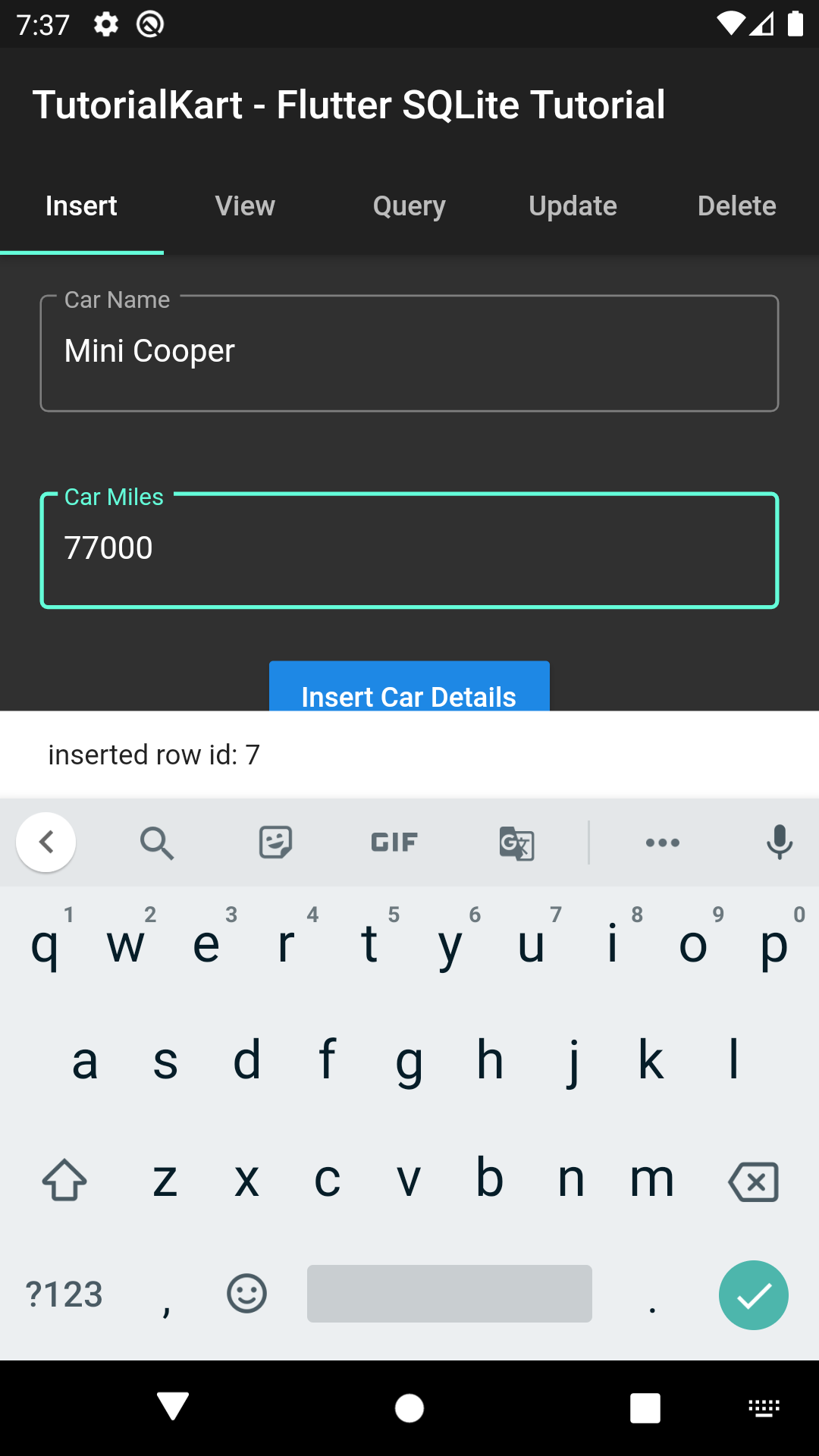 GitHub - SevdanurGENC/SQFLite_CRUD_Example: This repo contains an application that shows car ...