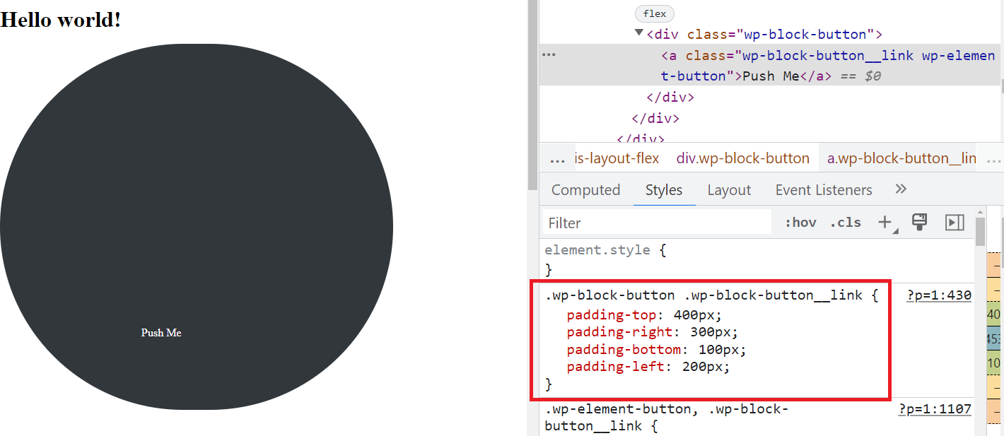 Can't apply `padding` for `core/button` block in `theme.json` · Issue #49709 · WordPress ...
